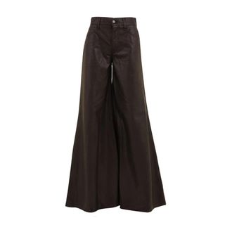Cycle Asia Mid Rise Wide Leg Flared Jeans - - Trousers - Damen - Braun - W31