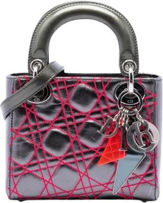 Dior Pre-owned Lady Dior Mini Bag - Femme - Pre-owned - Gris - Taille: ONE Size