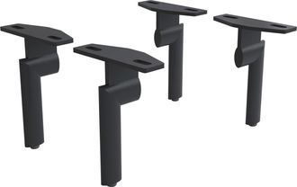 DELIFE Fuß Oval Metall Schwarz 15 cm für alle Möbelarten (4er Set)