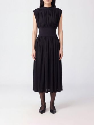Anine Bing Robe midi &eacute;vas&eacute;e sans manches en viscose pliss&eacute;e