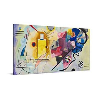 Picanova Wassily Kandinsky - Jaune Rouge Bleu 100x50cm - Photo sur Toile - Impression sur Toile Haut de Gamme - Image sur Toile pour Décoration Murale Moderne 