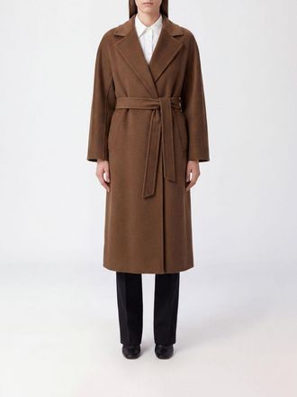 Max Mara S Max Mara Long manteau peignoir en pure laine vierge avec ceinture &agrave; nouer