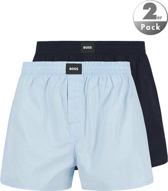 HUGO BOSS Herren Boxershorts blau Baumwolle unifarben