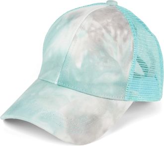 styleBREAKER Cap Ponytail Baseball Cap Batik mit Mesh Einsatz