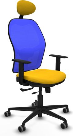 Piqueras y Crespo B&uuml;rostuhl aus Stoff mit 1D-Armen, h&ouml;henverstellbare Lendenwirbelst&uuml;tze und festes Kopfteil, ausgestattet mit Syncro/Traslack und eingespritztem Schaum