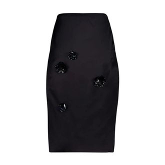 Casablanca Duchesse Satin Midi Rock - - Skirts - Damen - Schwarzk - 2XS