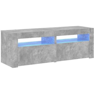 vidaXL Meuble tv avec lumi&egrave;res led gris b&eacute;ton 120x35x40 cm