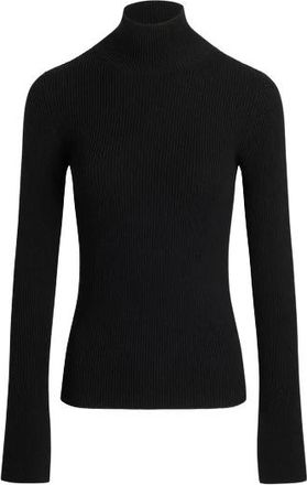 Patou Femme, Pulls, Noir, Taille: 38 FR Pull &agrave; col roul&eacute; et basque c&ocirc;tel&eacute;e