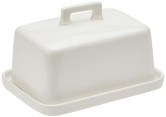 Maxwell & Williams IA0102 Butterdose, Weiß, Porzellan - Epicurious - mit abgerundeter Kante, Deckel-Griff, Geschenkbox