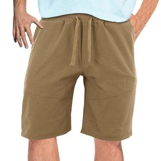 Generic Short longueur genou pour homme, short avec poches, cordon de serrage, taille &eacute;lastique, respirant, l&eacute;ger, respirant, sport, gym, entra&icirc;nement, couleu