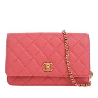 Chanel Portefeuille sur cha&icirc;ne Pre-owned - Femme - Pre-owned - Rose - Taille: ONE Size