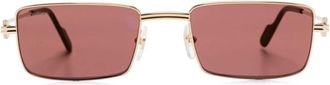 Cartier Sonnenbrille mit eckigem Gestell - Gold