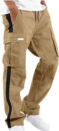 Generic Pantalon cargo pour homme - Pantalon d&eacute;t&eacute; en coton - Pantalons cargo baggy - Pantalons de travail hommes - Pantalon d&eacute;t&eacute; l&eacute;ger - Pantalon de loisir co