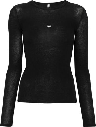 BASERANGE Femme, Tops, Noir, Taille: 38 FR Pull &agrave; Manches Longues et Col Rond