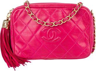 Chanel Crossbody Bags - Chanel Quilted Lambskin CC Camera Crossbody Bag - Gr. unisize - in Rot - f&uuml;r Damen