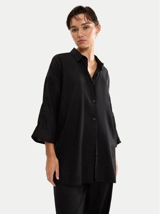 Triumph Pyjamahemd Summer Wear 10227228 Schwarz Regular Fit