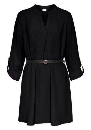 Lascana Longbluse (mit G&uuml;rtel in Lederoptik) aus glatter Ware, lockeres Blusenkleid