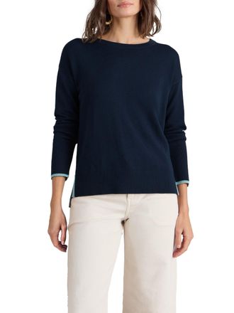 White Stuff Olive Pullover - Langarm, Rundhalsausschnitt, Normale Passform, aus Baumwollmischgewebe - Franz&ouml;sische Marine - Gr&ouml;&szlig;e 38