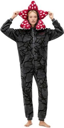 Generic Combinaison Unisexe D-Demogorgons &agrave; Capuche pour Homme et Femme &agrave; Manches Longues en Polaire Tout-en-Un pour lhiver Une pi&egrave;ce pour No&euml;l, Costume de Co