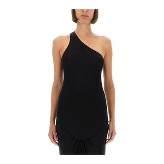 Rick Owens One-Shoulder Rippstrick-Oberteil - - Tops - Damen - Schwarzk - XS