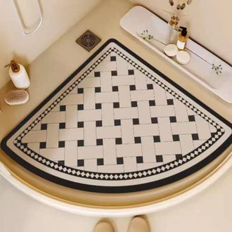 Generic Duschmatte rutschfest Antirutschmatte Dusche: 70 X 70 cm Gro&szlig; Eckduschmatte Dreieckig Duscheinlage rutschfeste - PVC Luffa Sicherheits Duschwanneneinl