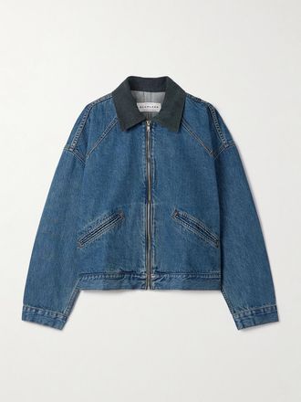 Slvrlake Denim Veste En Jean À Finitions En Velours Côtelé Camden - Bleu