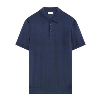 Pal Zileri Polo en soie et coton - Homme - Tops - Bleu - Taille: 2XL