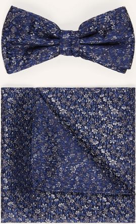 Paul Paul Set: Fliege Und Einstecktuch blau