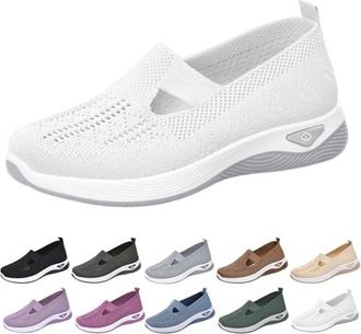 Generic Chaussures orthopédiques tissées respirantes à semelle souple pour femme - Chaussures de marche décontractées à enfiler - Soutien de la voûte plantair