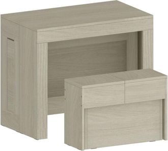 Dmora Ensemble table et chaises Dardizzon, Composition polyvalente, Ensemble avec console et 1 banc extensible, 100% Made in Italy, 66x25h45 cm, Olmo