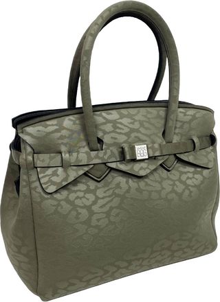 Save My Bag Damen T-Miss Plus Animalier Tasche, Leopard Khaki Satin