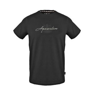 Aquascutum T-Shirt f&uuml;r Herren, Rundhalsausschnitt, Regul&auml;r (Schwarz)