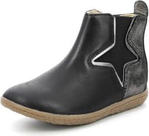 Kickers Vermillon, Boots Fille, Noir Argent, 31