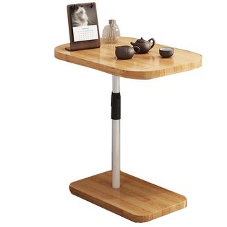 Generic H&ouml;henverstellbarer C-f&ouml;rmiger Beistelltisch, C-f&ouml;rmiger Beistelltisch mit abgerundeten Ecken, h&ouml;henverstellbarer Getr&auml;nketisch auf Sockel, Beistelltis