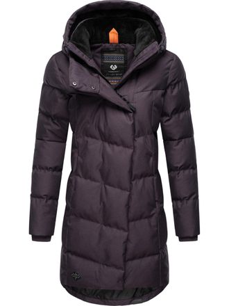 Ragwear wasserdichter Damen Wintermantel Warmer Steppmantel lang mit Kapuze Pavla Intl Plum24 Gr. M