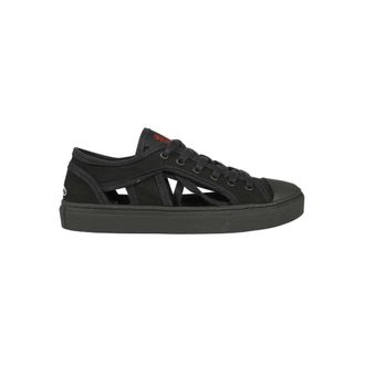 Vivienne Westwood Baumwoll Canvas Sneakers Runde Zehenkappe - - Shoes - Herren - Schwarzk - 41 EU
