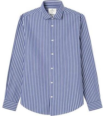 Springfield Camisa Rayas Popelin Daily Chemise, Bleu foncé, L Homme