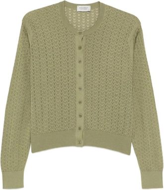 John Smedley Femme, Pulls, Vert, Taille: 42 FR Roxburgh Pointelle Knit Cardigan
