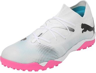 Puma Puma Men Future 7 Match Tt Soccer Shoes, Puma White-Puma Black-Poison Pink, 44.5 EU