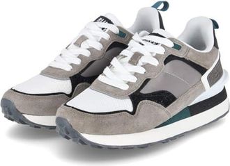 Bullboxer Baskets basses pour homme - Gris et blanc - Cuir synthétique, gris clair, 42 EU