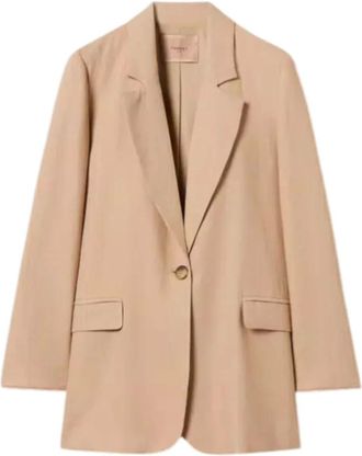 Twinset Femme, Vestes, Beige, Taille: 38 FR Blazer en m&eacute;lange de lin