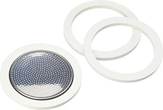 Bialetti 0186003 Accessoires Café et Dosette Blister Inox 3 Joints + Filtre 6 Tasses