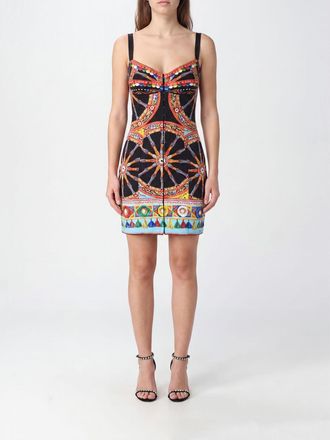 Dolce & Gabbana Mini-robe bustier en soie &agrave; imprim&eacute; Carretto Siciliano