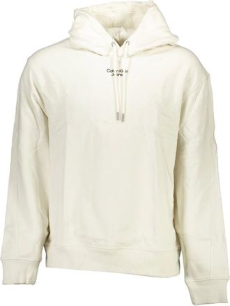 Calvin Klein Homme, Sweatshirts et sweats &agrave; capuche, Blanc, Taille: M Stacked Logo Sweat &agrave; capuche