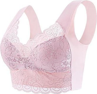 Generic Soutien-gorge 2026 pour femme, grande taille, dos fronc&eacute;, sans anneau en acier, sous-v&ecirc;tement de poitrine envelopp&eacute; de dentelle, gilet de sommeil fixe