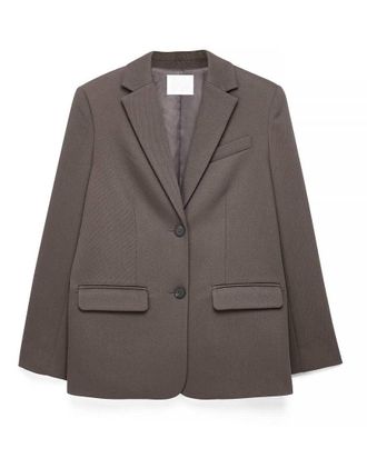 NA-KD Oversize-Blazer aus Twill in Khaki-Gr&uuml;n