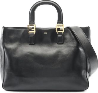 Fendi 2010-2025 Medium FF Leather tote bag - Schwarz