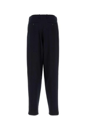 Giorgio Armani Virgin Wool Viscose Trousers - Navy