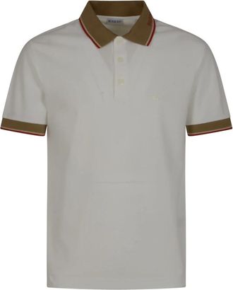 Burberry Homme, Tops, Blanc, Taille: XL Polo Chemises