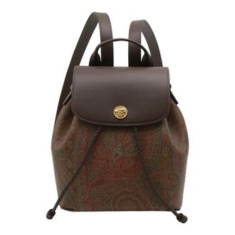 Etro Etro Rucks&auml;cke - Textured Leather Backpack With Paisley Pattern - Gr. unisize - in Schwarz - f&uuml;r Damen